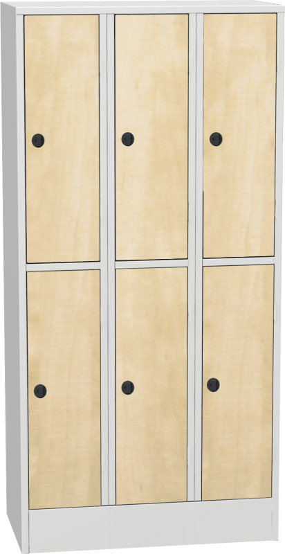 Horizontally divided steel locker with laminate doors SHS_33_B_L | Kovos.cz
