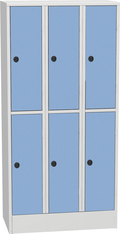 Horizontally divided steel locker with compact laminate doors SHS_33_B ...