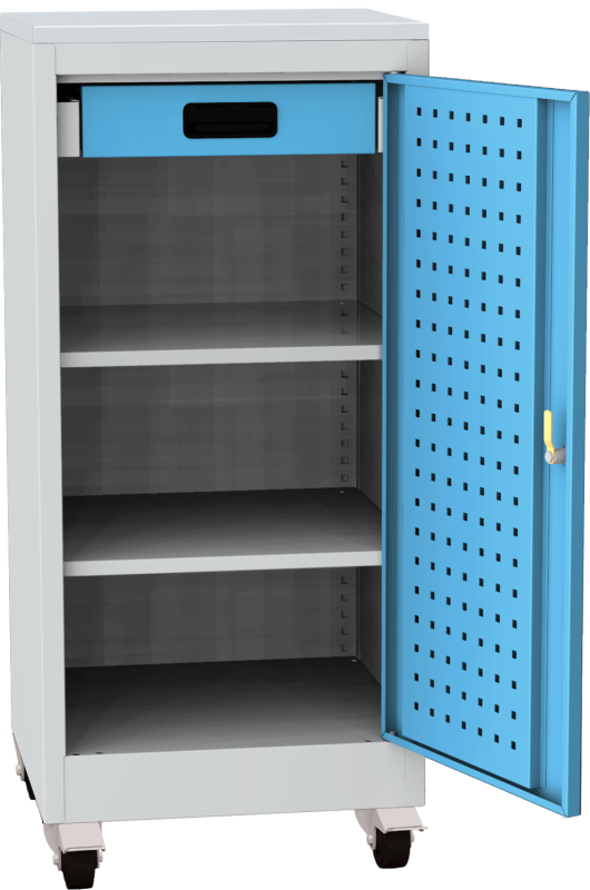 Workshop tool cupboard on wheels with laminate worktop NAR_01K_BL ...