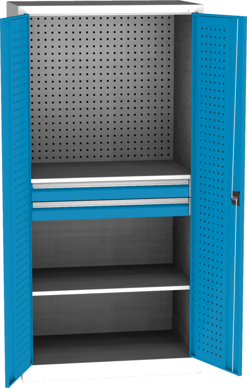 Heavy-duty SPD Universal Workshop Cabinet w/ DVB perforation, 2 drawers ...